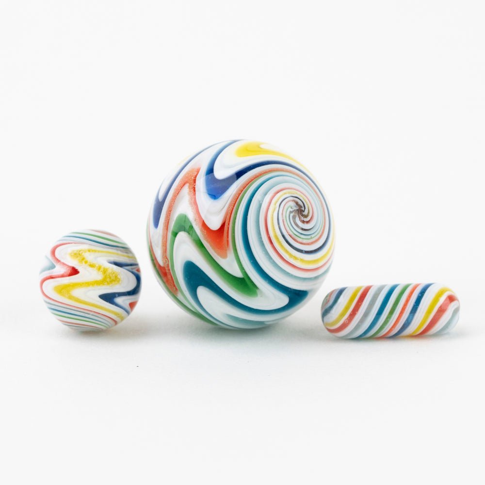 Glass House Carnival Spin Marble Pillar Set | Empire Smokes