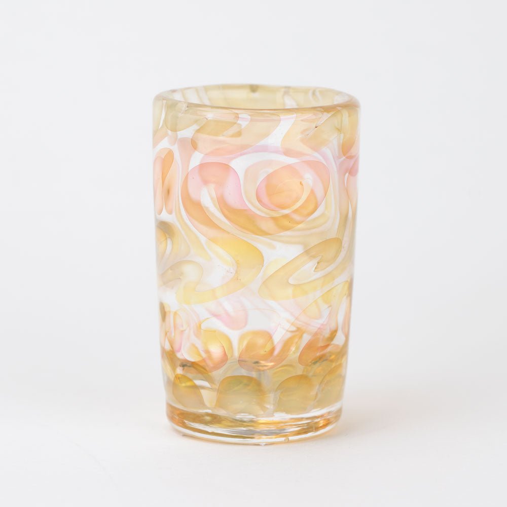 Glass Distractions Gold Fume Swiggle Shot Glass | Empire Smokes