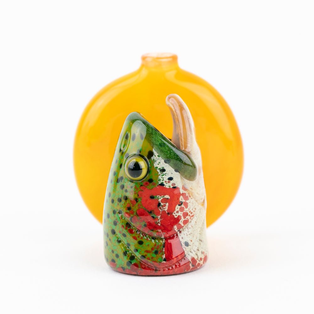 Trapper Studio Sunrise Peacock Fish Head Chillum | Empire Smokes